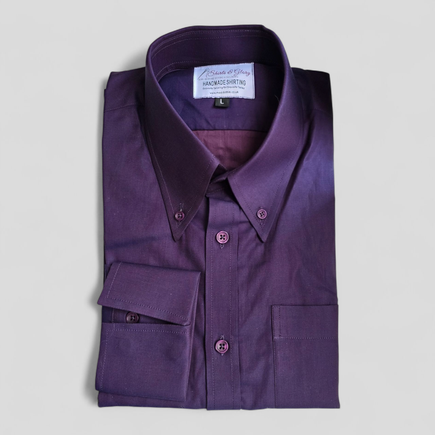 The Aiden – Men's Aubergine Two Tone Button Down Shirt