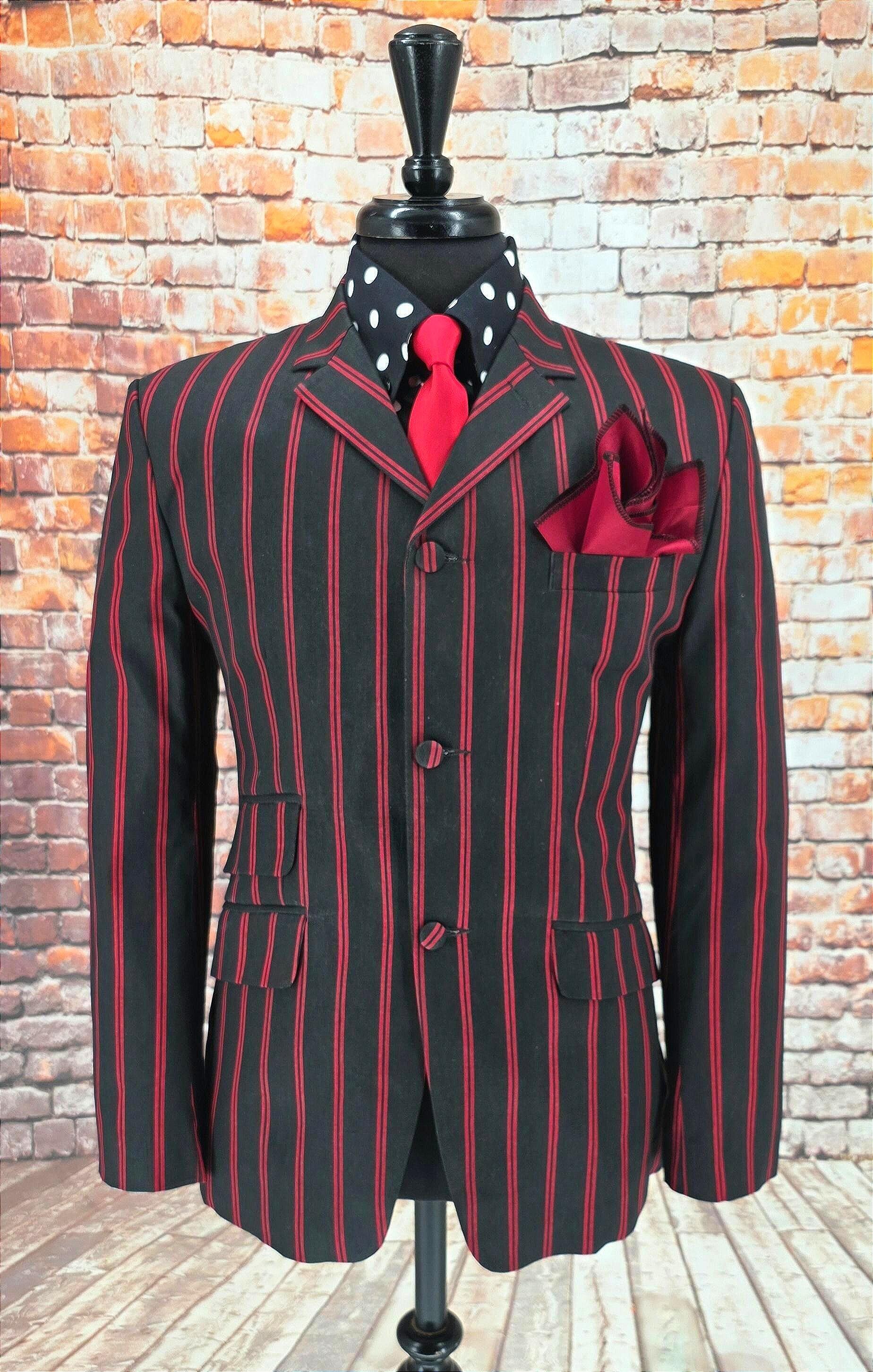 The Monty – Washed Black & Red Mod Blazer Mod Style Blazer – The Monty ...