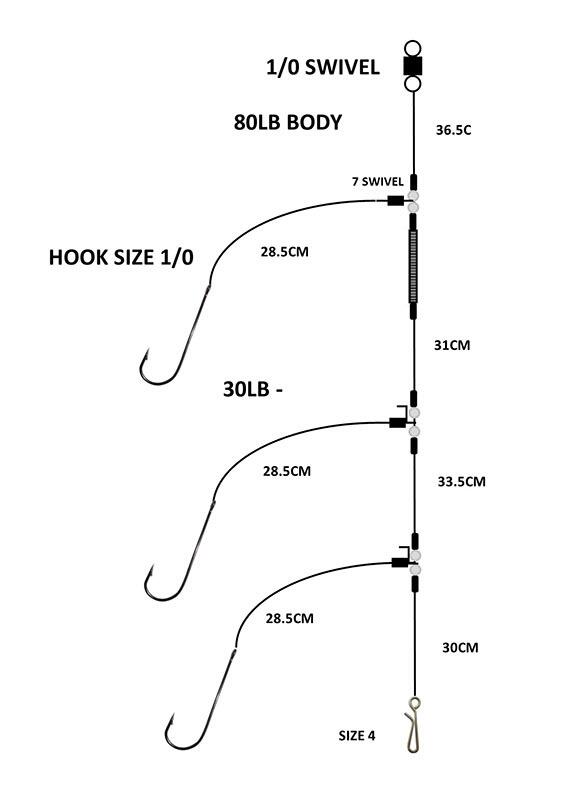 FISHZONE 3 Hook Pro Clipped Size 1/0