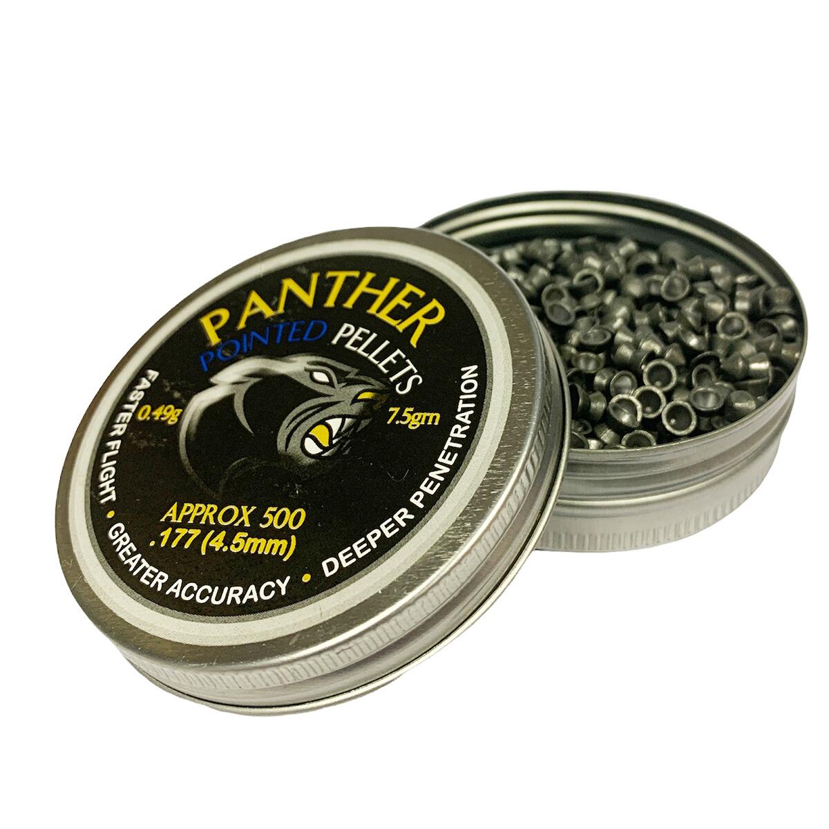 Panther air rifle pellets, Pointed, calibre 4.5 .177