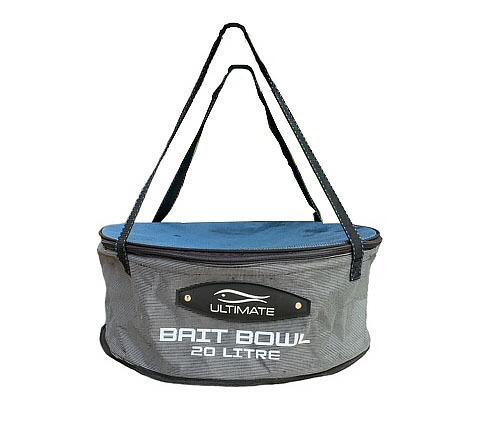 Grounbait mixing bowl with zip lid and handles