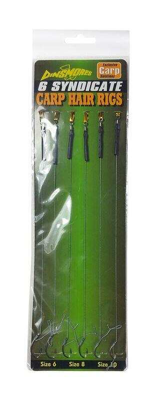 6 Barbless Braid Hair Rigs on POS Card Size 6