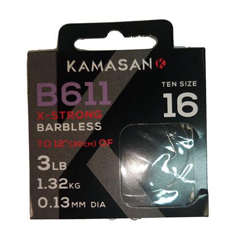 Kamasan B611 Hooks to Nylon BARBLESS HTN