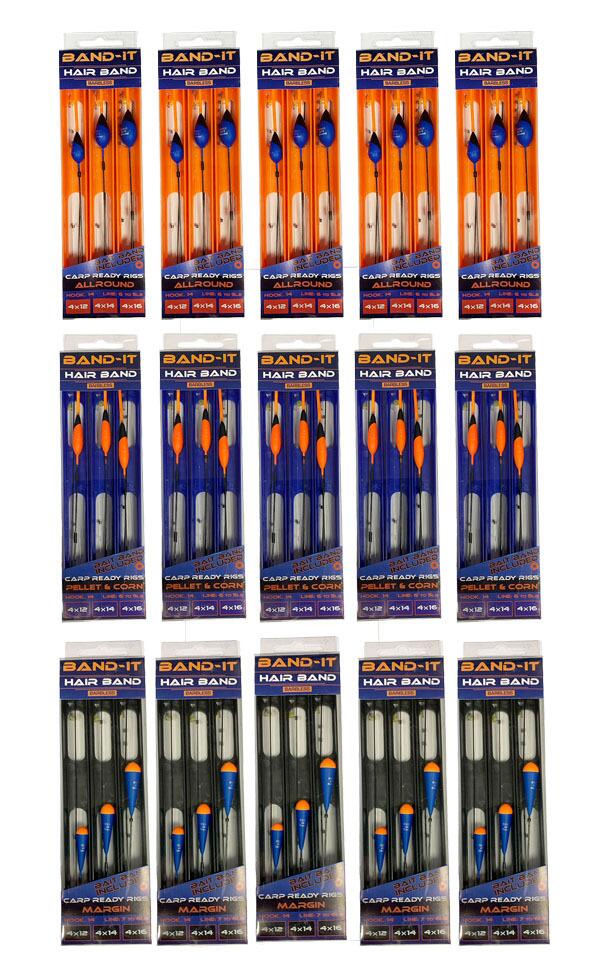 Band-It Hair Band Barbless Pole Rigs x 15 Packs