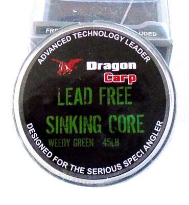 Dragon Carp 10m x 45lb of Lead Free Sinking Core in Weedy Green