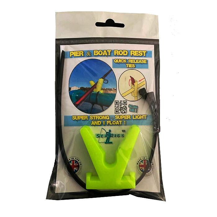 Rod Rest Removeable Boat & Pier Rail Holder (Hi Vis Yellow)