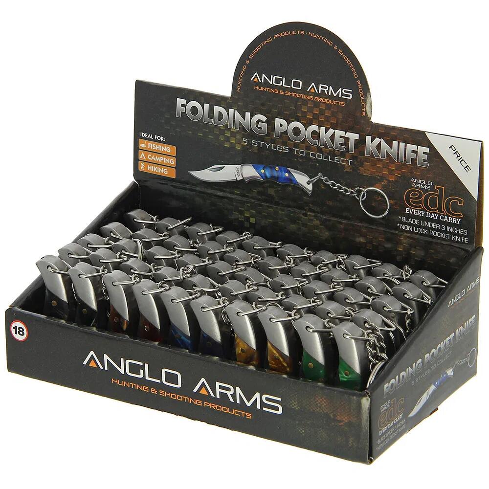 EDC Knives - Box of 50 Mini Keyring Non Locking (EDC) Knives (POD-01)