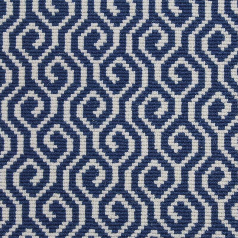 White Patterns Azure Indigo Azure Fabric, Wallpaper And Home Decor