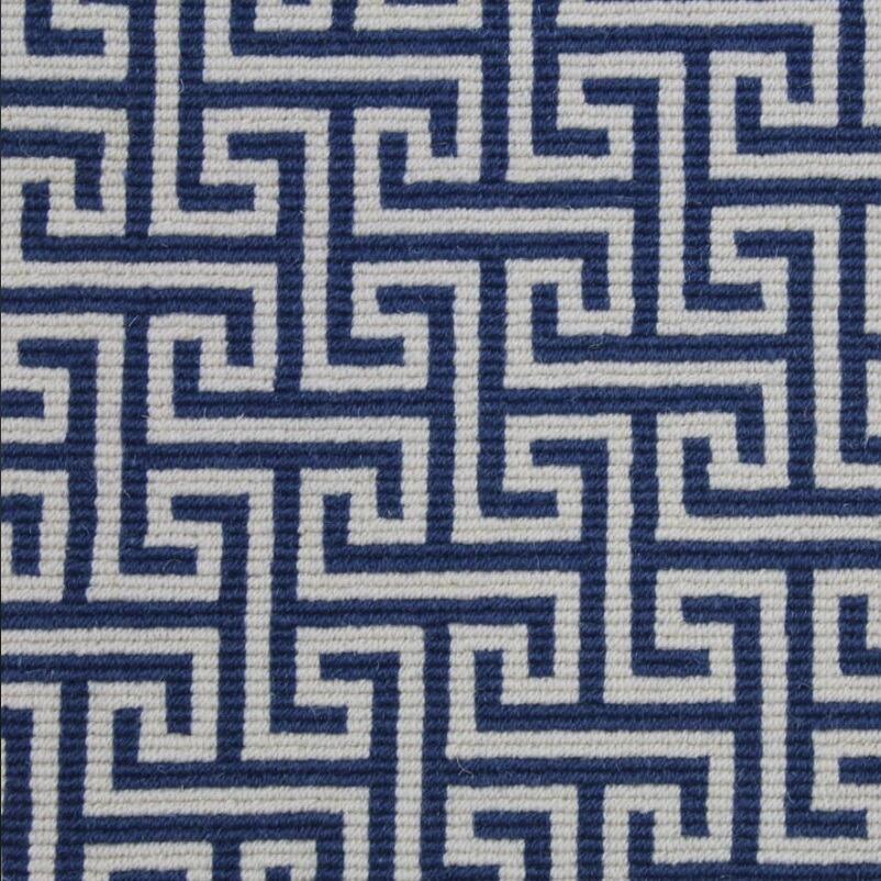 Isabella Maze Azure Wool Carpet | Luxury Flooring | Geometric Pattern