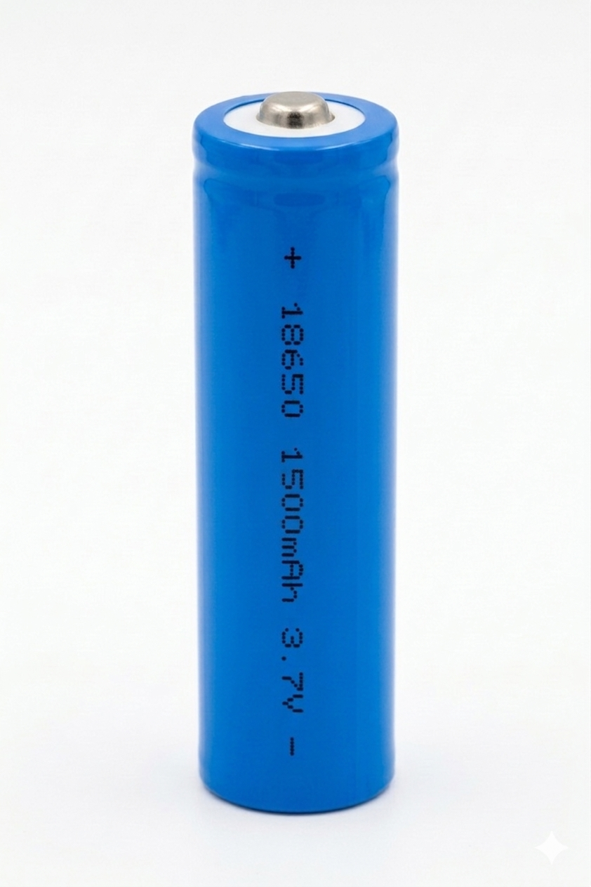 3.7 V 1500mAh Li-Ion 18650 rechargeable flat top lithium battery