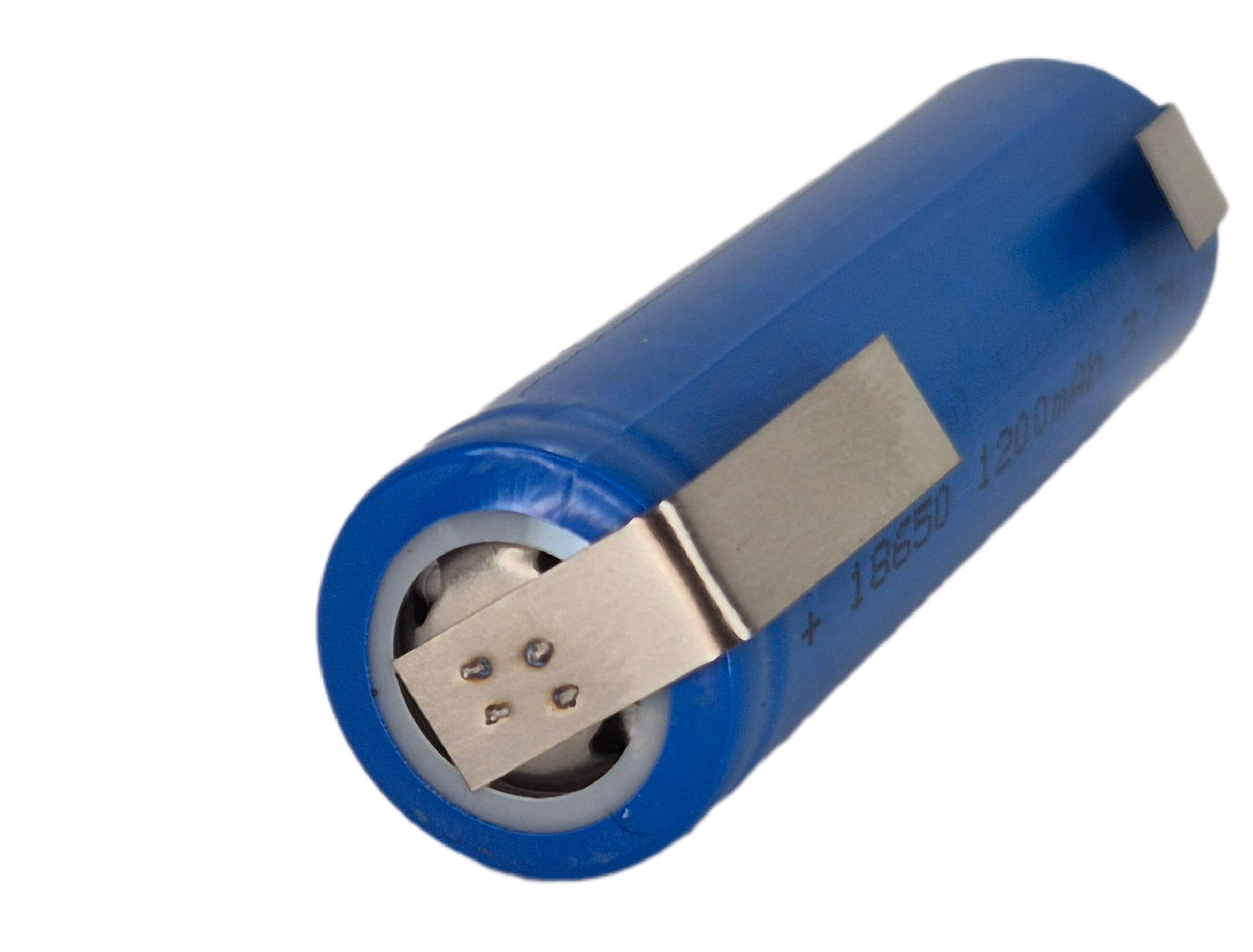 Li-Ion 18650 solder tagged battery - 3.7 V 1200mAh 1.2Ah 4.44Wh Lithium ...