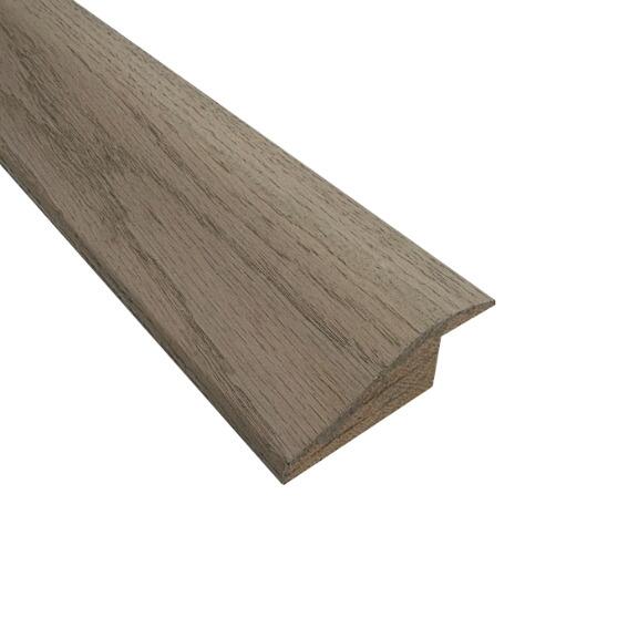 Light Grey Stained Solid Oak 12mm R Ramp Reducer Threshold Profile & Door Bar Pre Finished