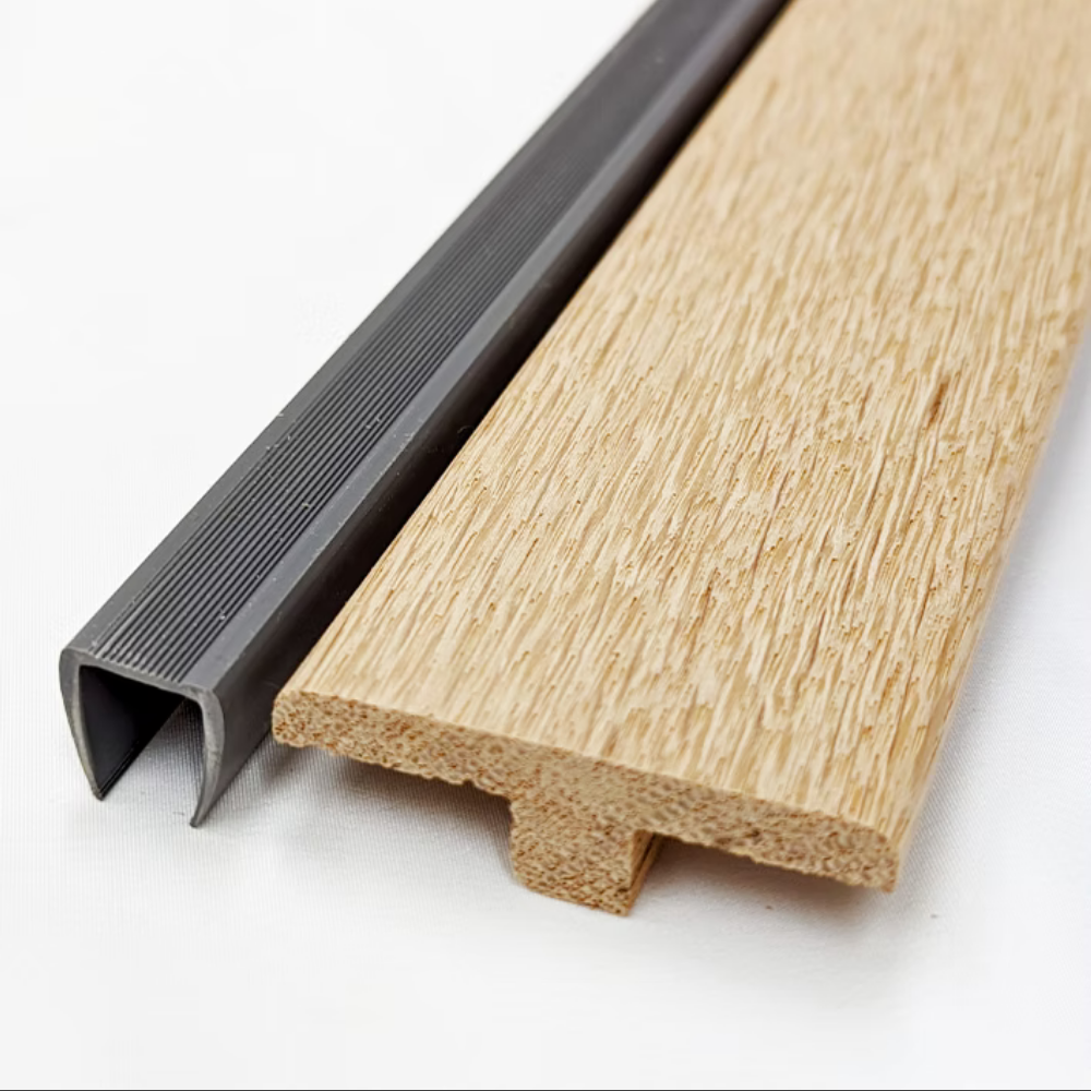 Unfinished Solid Oak T Section Threshold Profile & Door Bar Adjustable ...