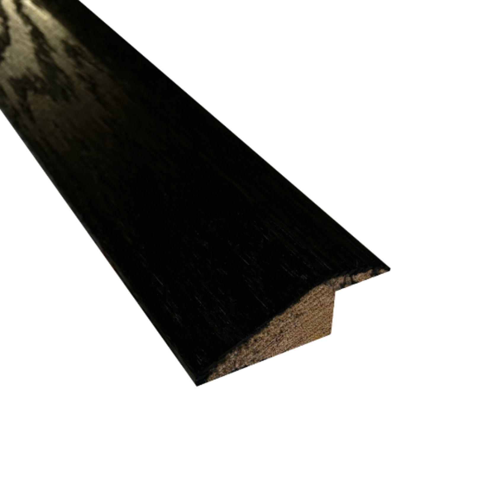 Black Solid Oak 15mm R Ramp Reducer Threshold Profile & Door Bar