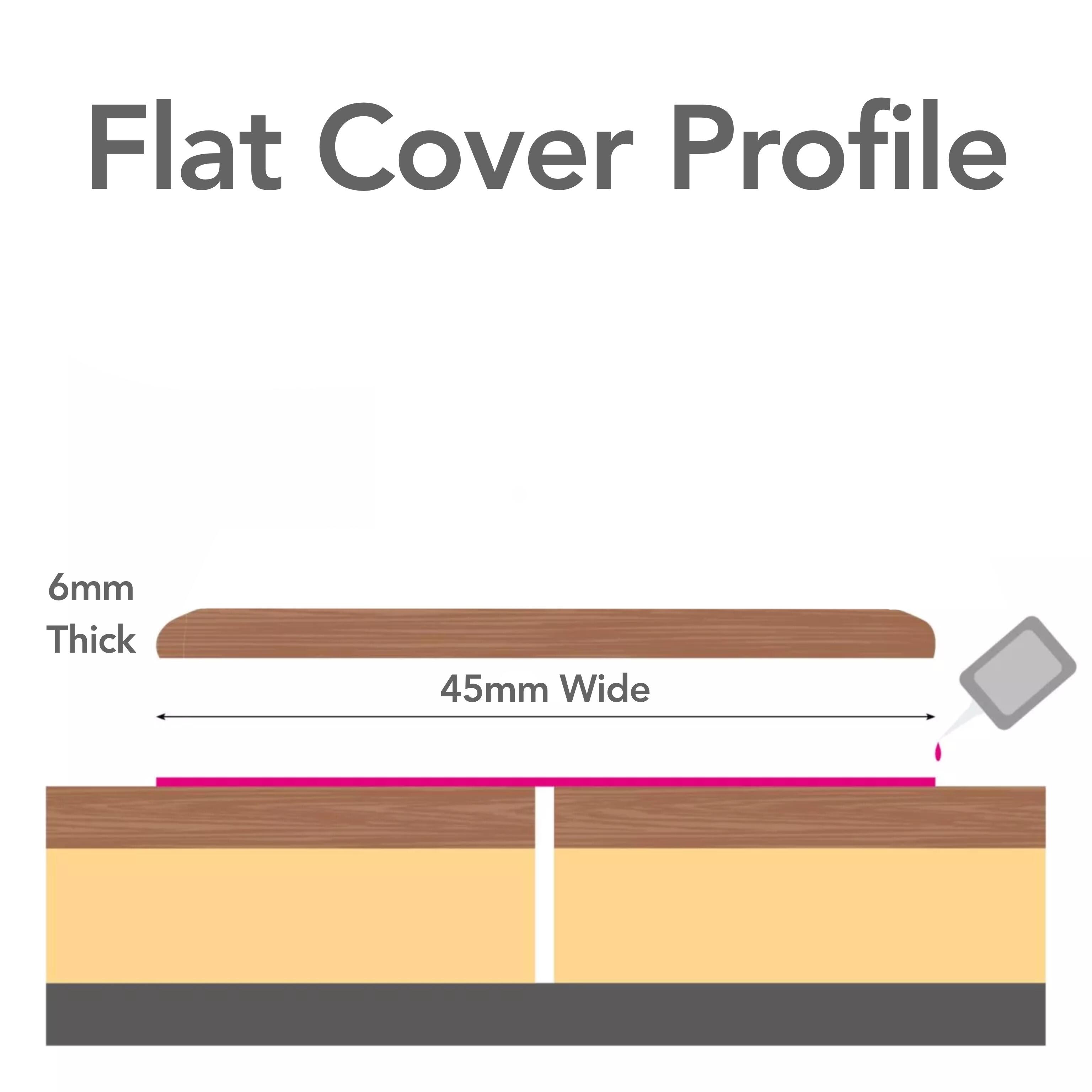 Light Walnut Stained Solid Oak Flat Cover Strip, Beading, Edging and ...