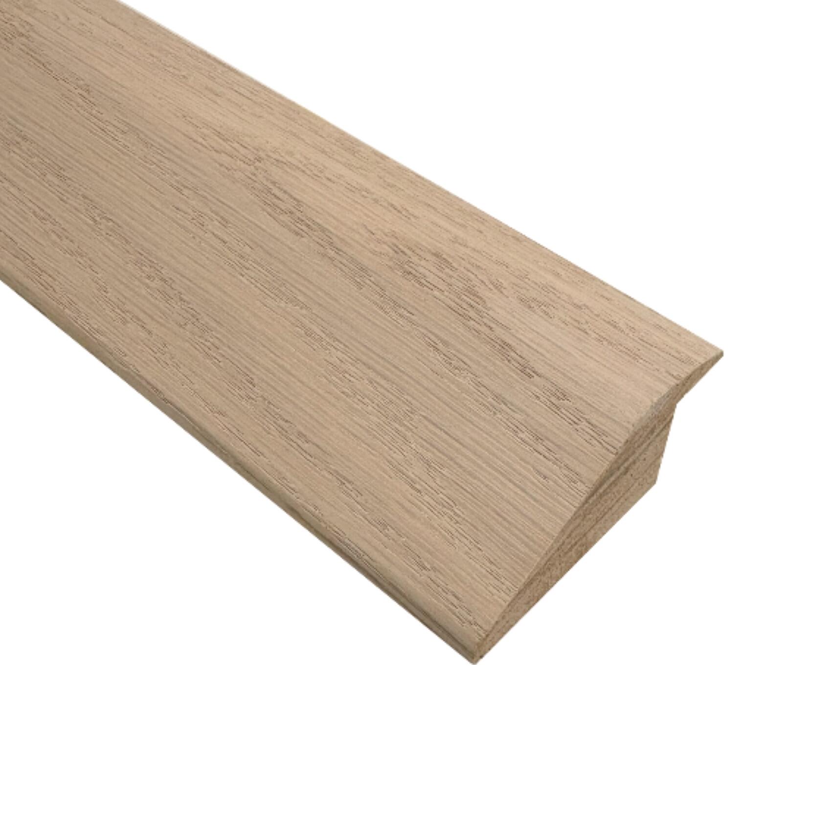 Off White Solid Oak 20mm R Ramp Reducer Threshold Profile & Door Bar