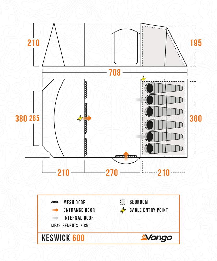 Vango - Keswick 600 | 6 Person tent | 24.8kg > Family > Tent
