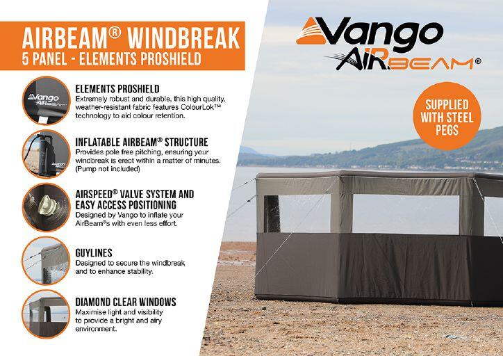 Vango AirBeam Windbreak 5 Panel Elements ProShield