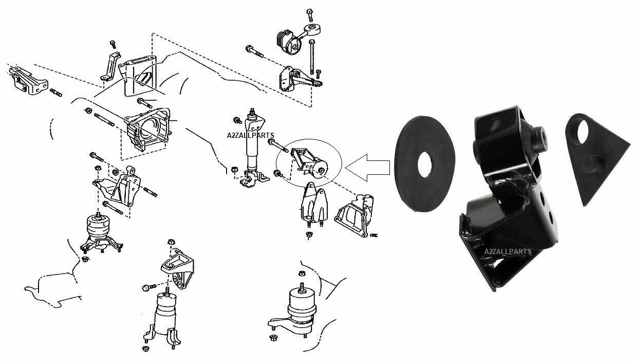 FITS LEXUS RX400H 3.3 05 06 07 08 REAR BACK ENGINE MOUNT INSULATOR ...
