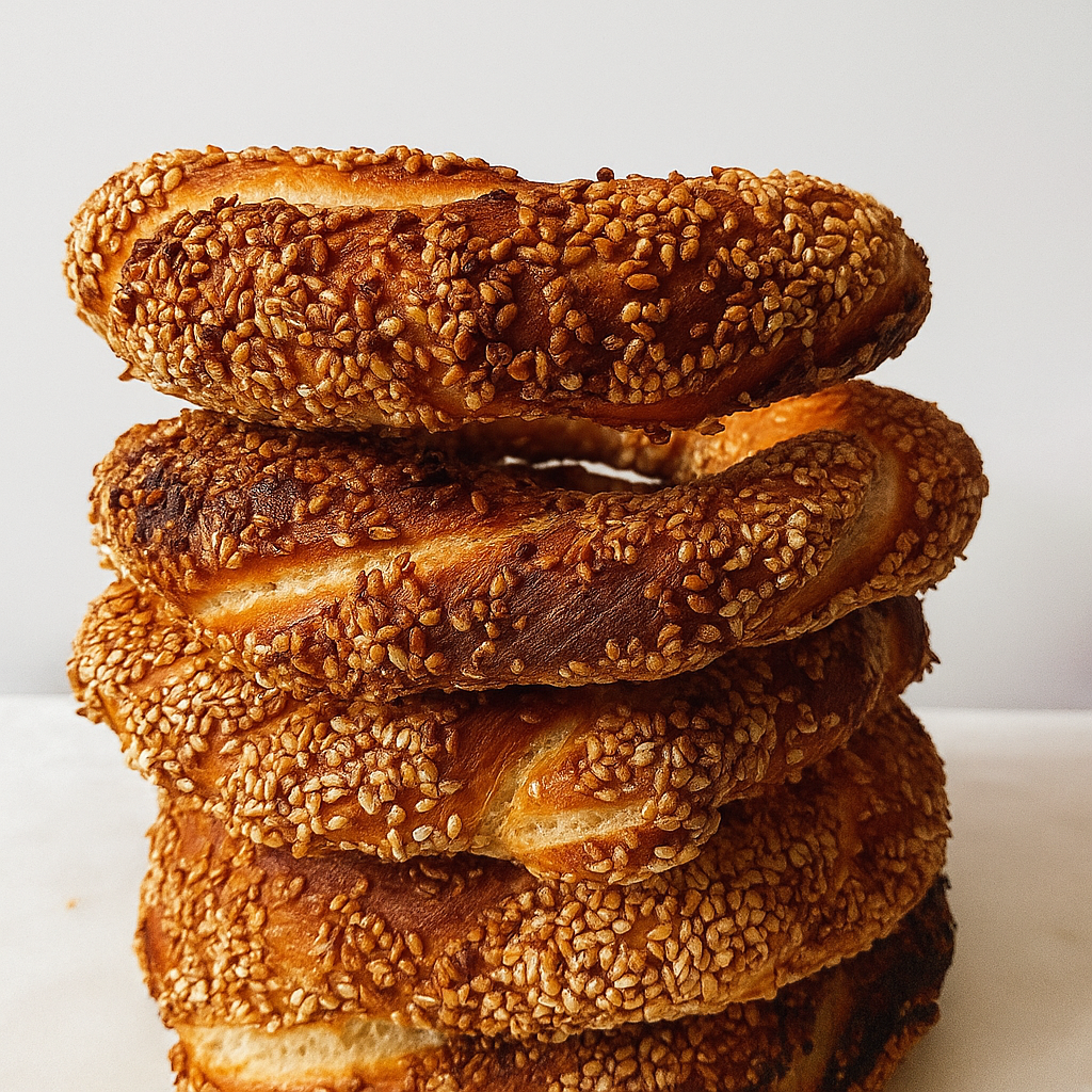 Turkish Simit | Sesame Bread Rings with Molasses