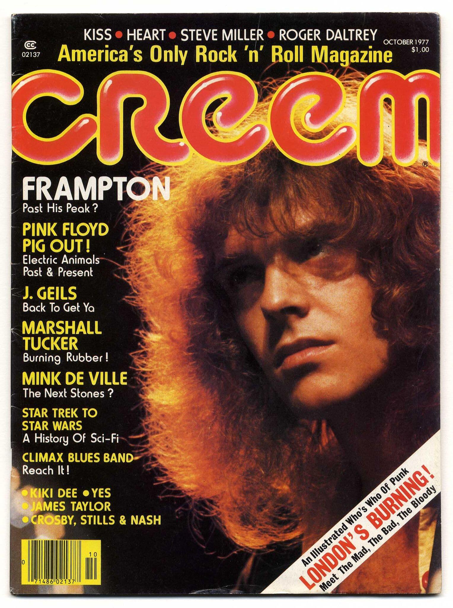 Creem Magazine October 1977 Pink Floyd Peter Frampton Kiss Roger ...