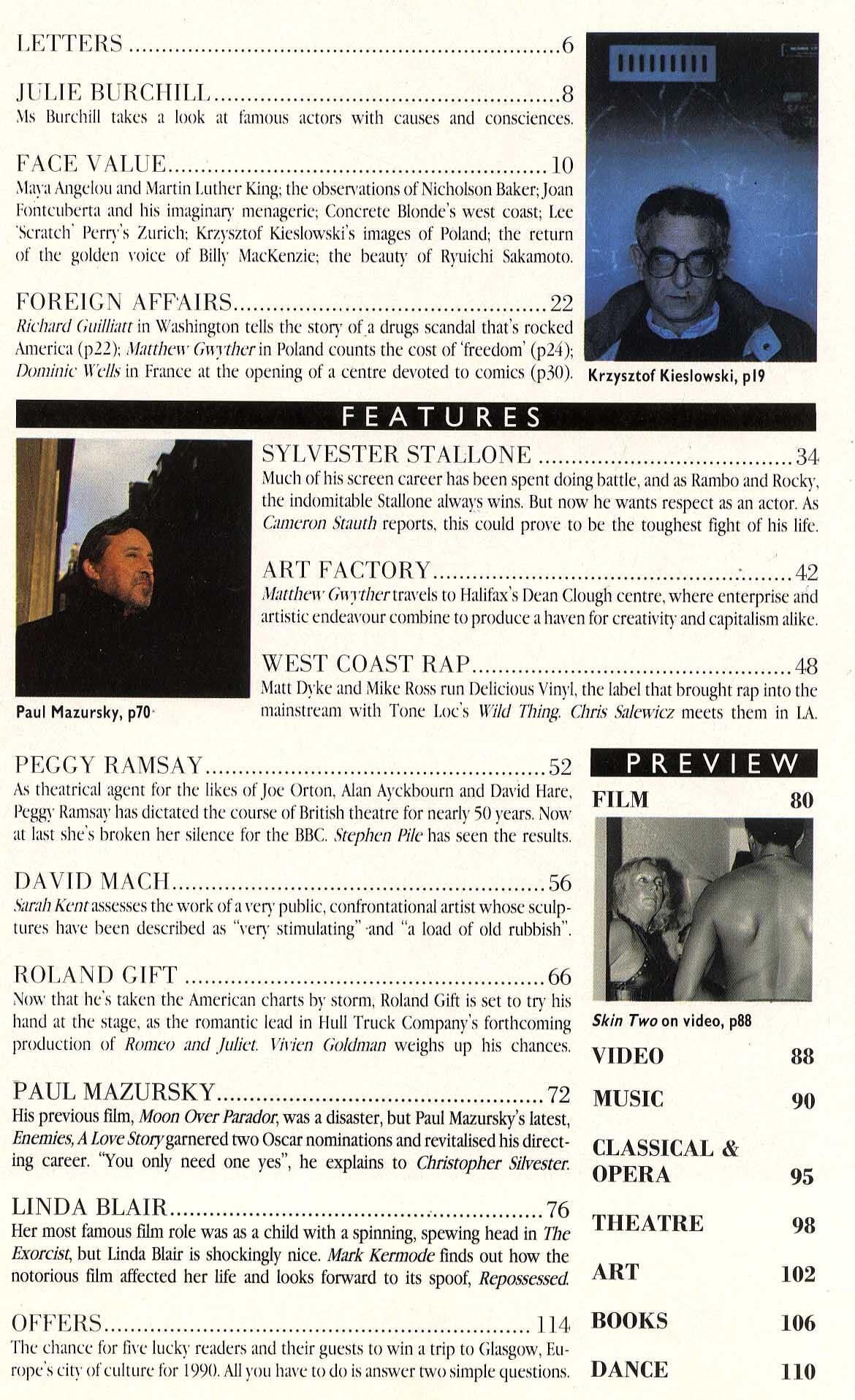 20/20 Time Out Magazine No 13 April 1990 Sylvester Stallone Peggy ...