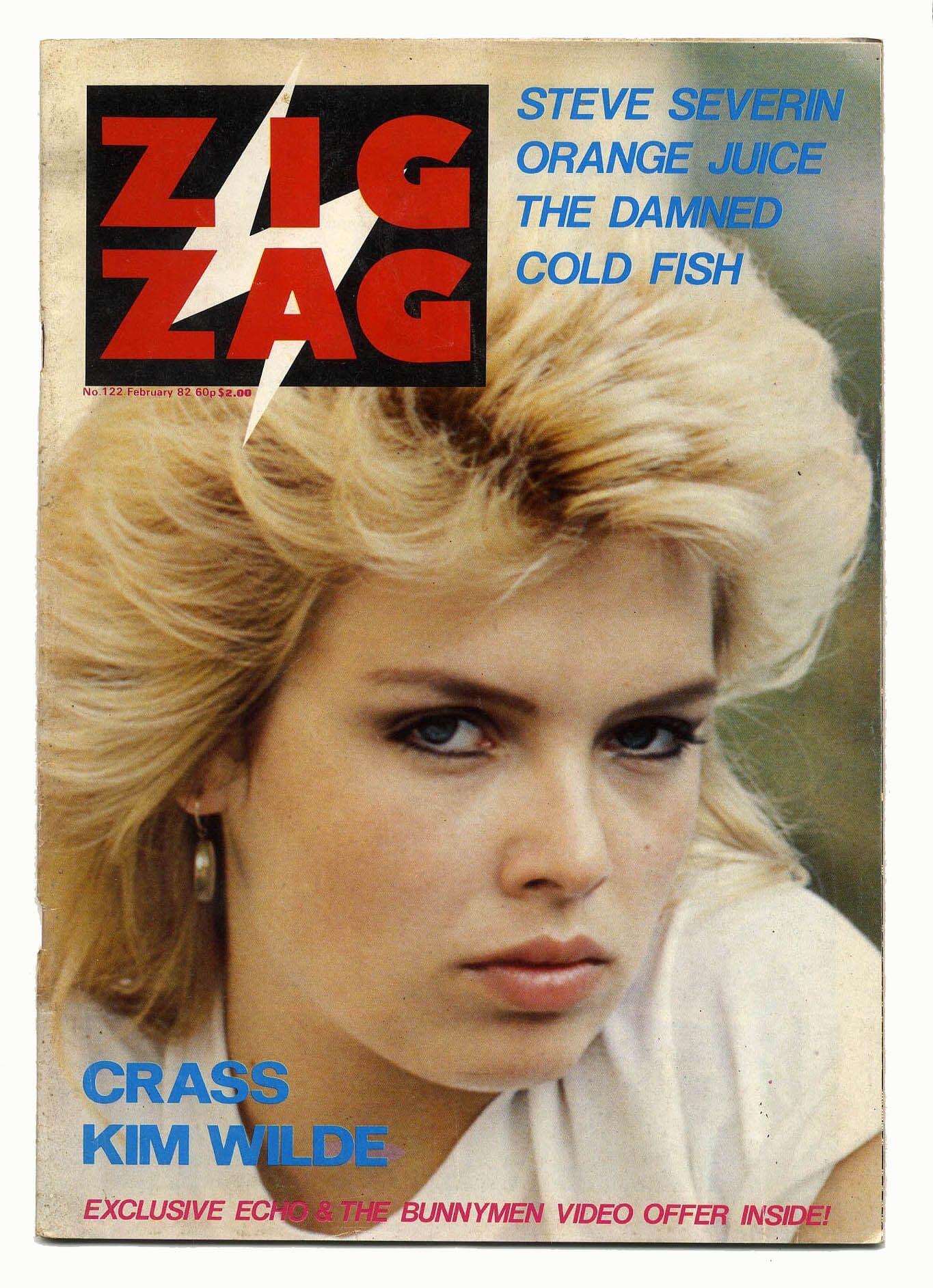Zigzag Magazine No 122 February 1982 Crass Kim Wilde Damned Steve ...