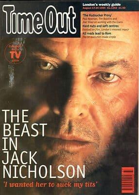 Time Out Magazine No 1252 1994 August 17-24 with Jack Nicholson 5 page ...