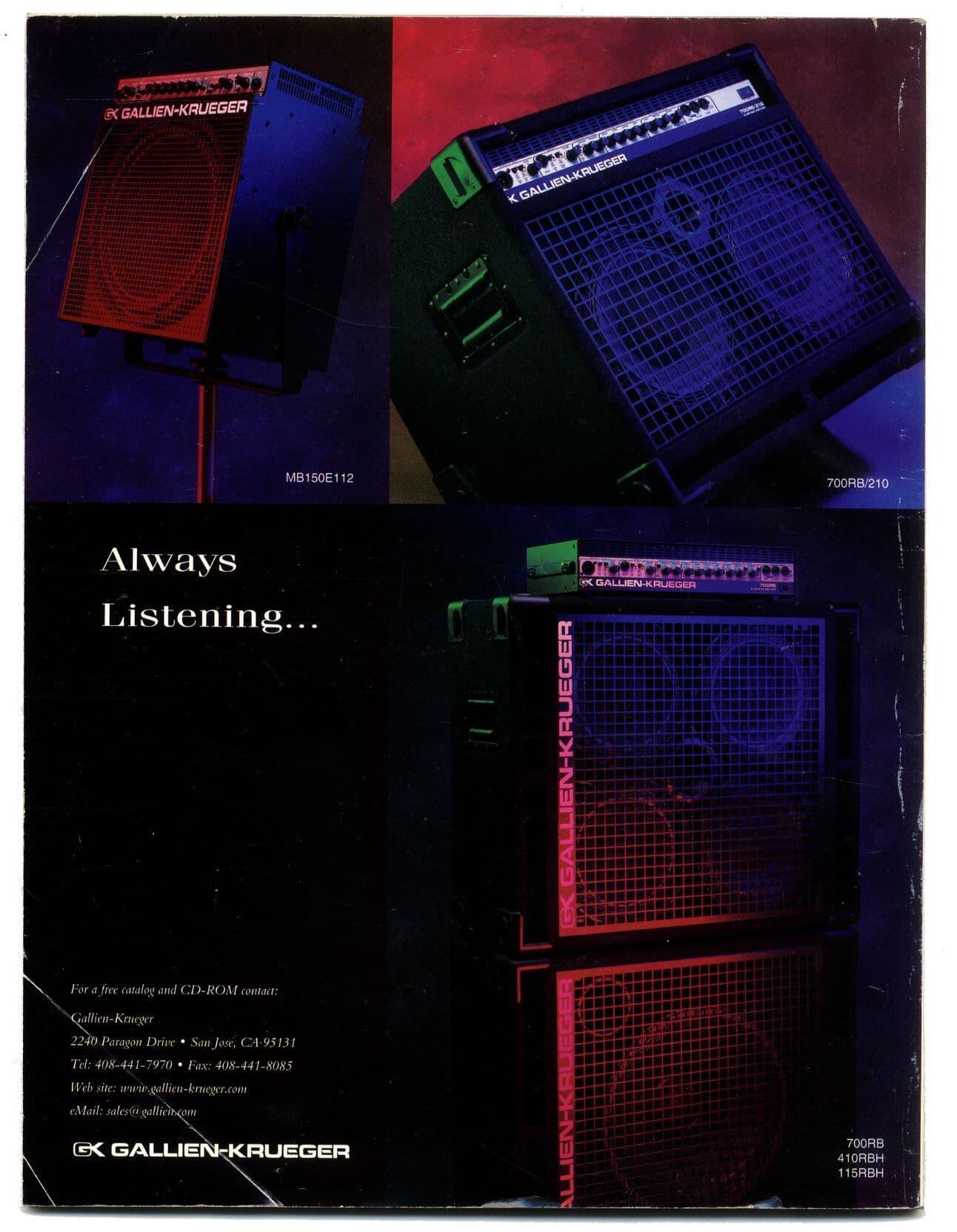 Bass Player Magazine October 2000 Steely Dan Sam Rivers Limp Bizkit