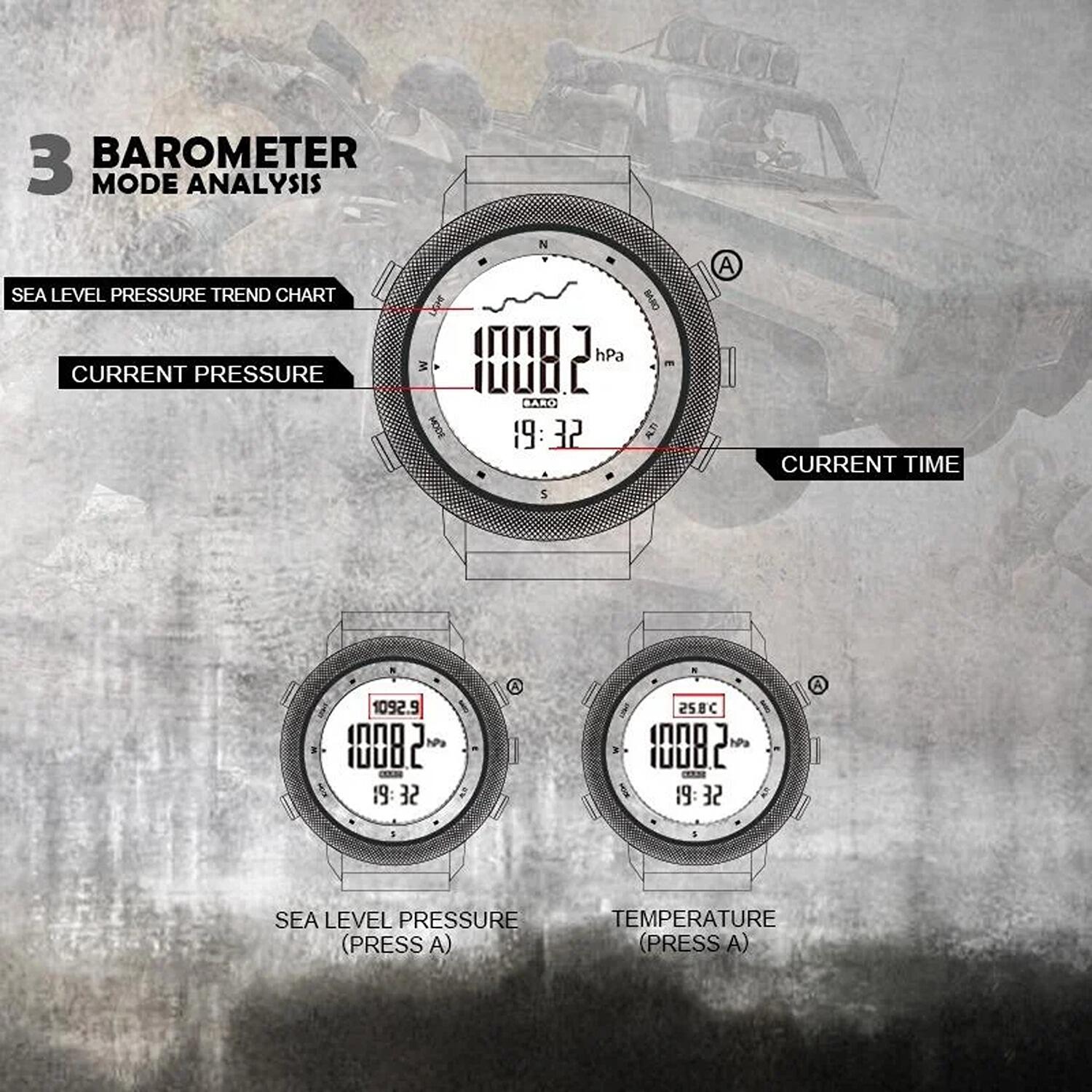 North Edge Apache 46 Watch, Barometer, Waterproof, Altimeter and ...