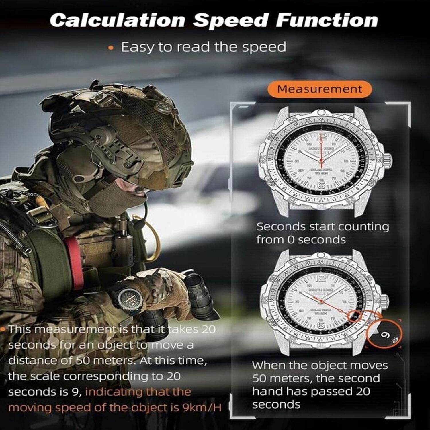 North Edge Evoque 2 Watch, Orange, Black, Pilot Style, Solar Powered ...