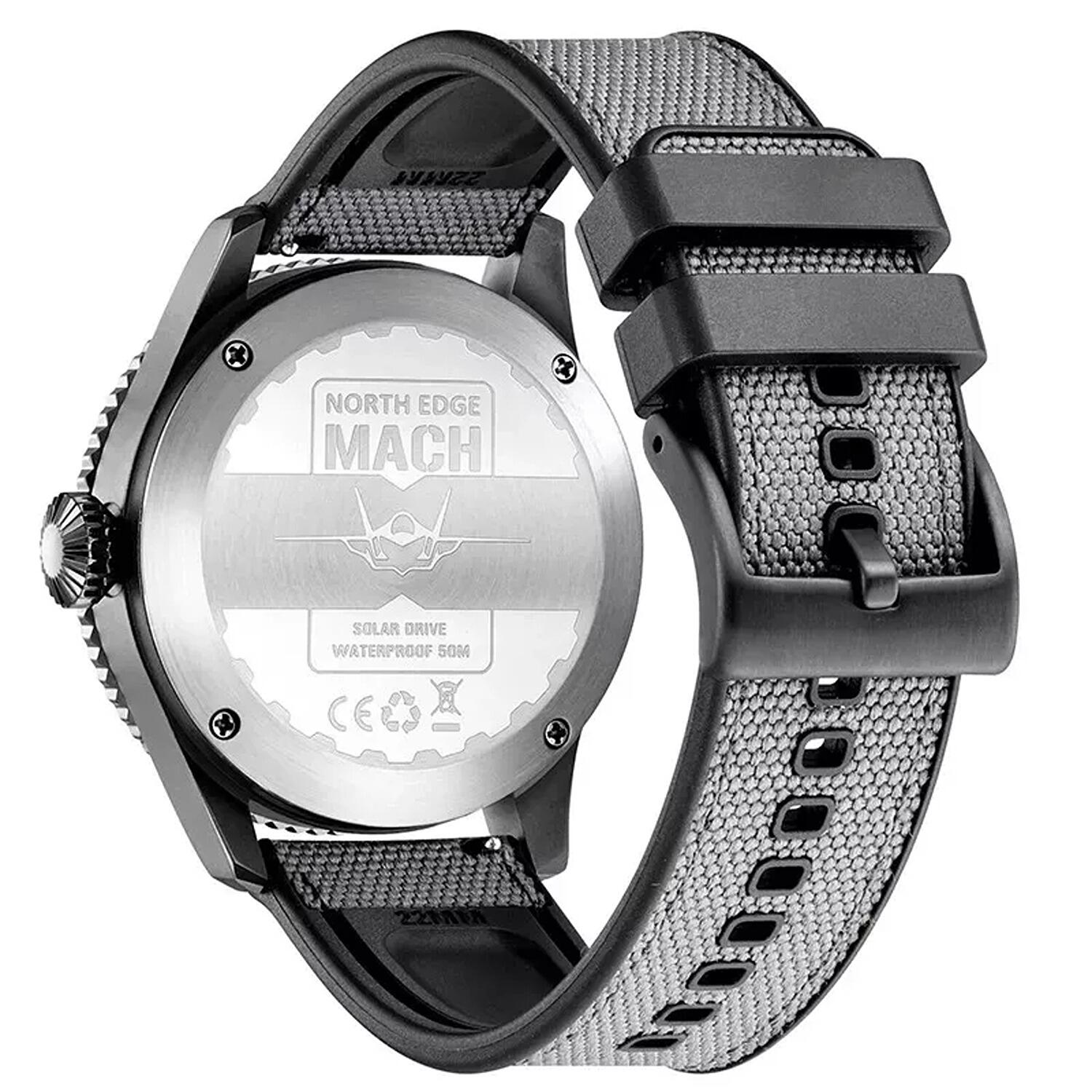 North Edge Mach Watch, Pilot Style, Solar Powered, Grey | Next Day ...