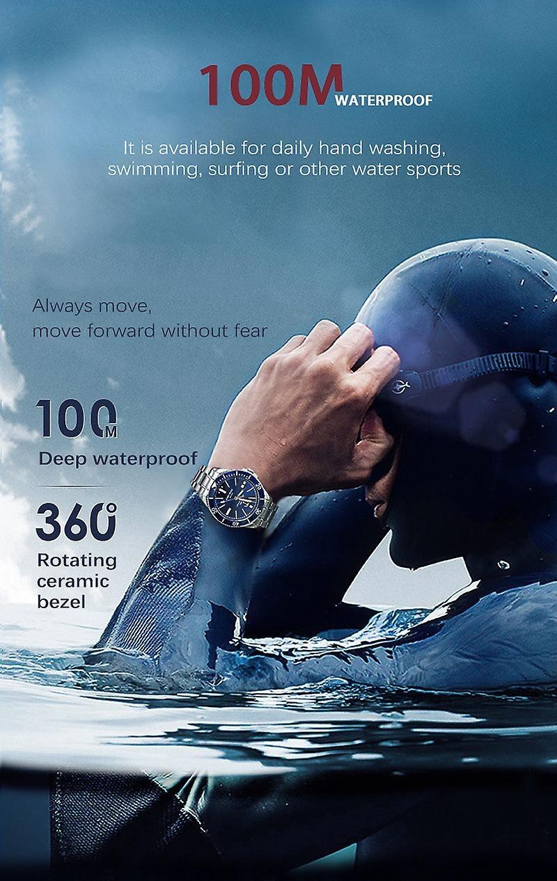 North Edge Anchor Diver Watch, Blue, Black, Sapphire Glass, Miyuota ...
