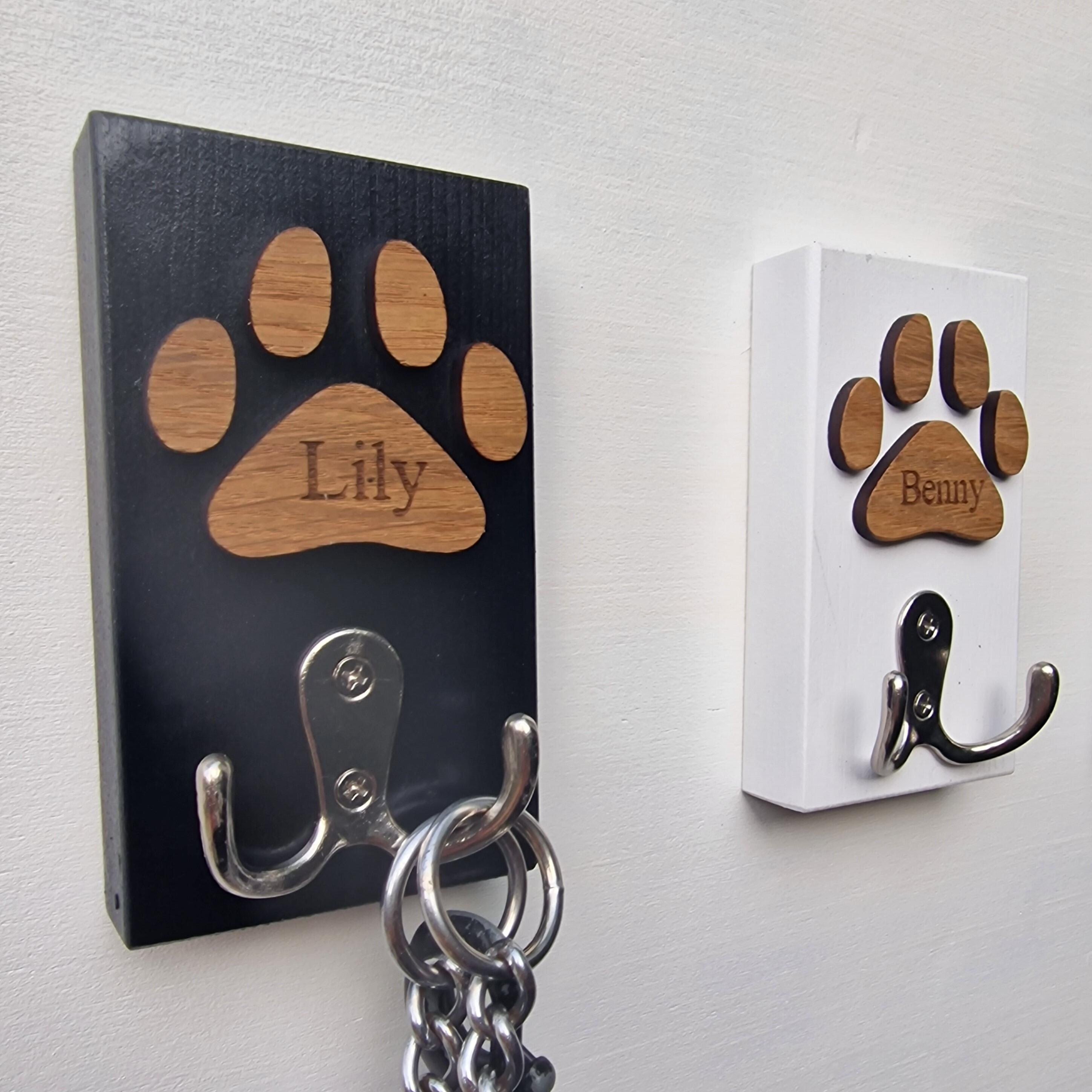 Personalised wooden lead hook, lead hanger. Ornamental lead hook gift