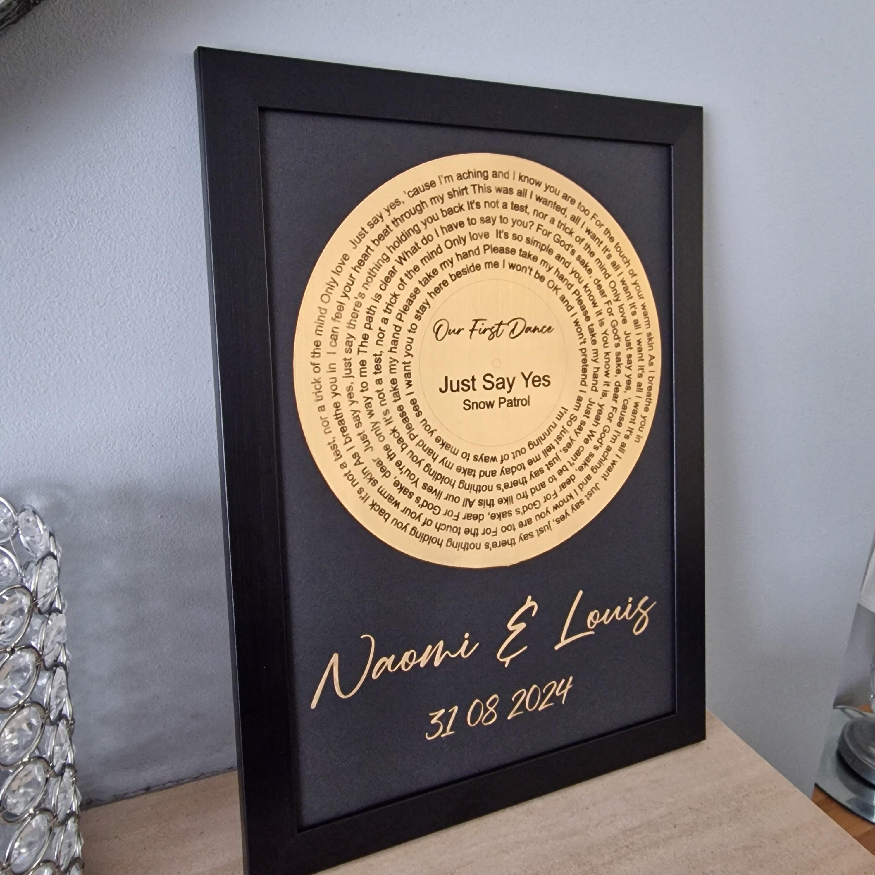 Personalised 'First Dance at Your Wedding' Record Memory Sign – Cherish ...
