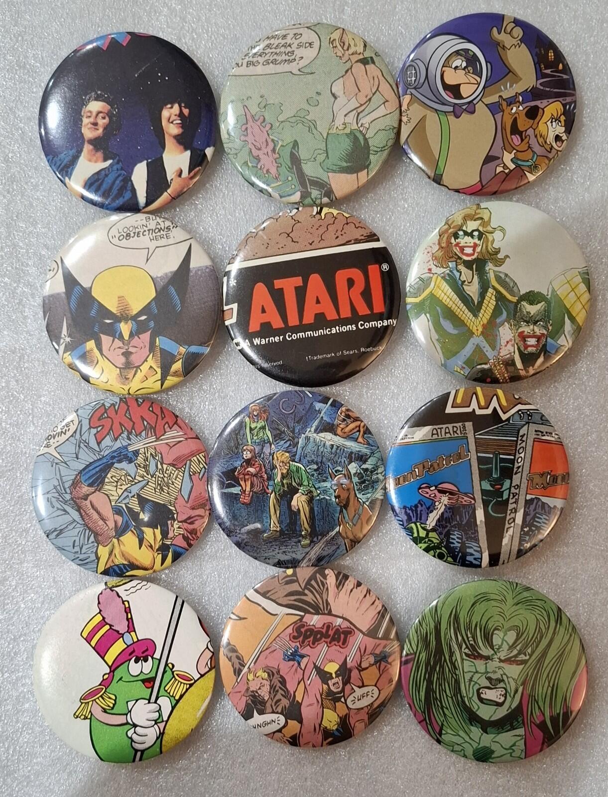 25 58mm Upcycled Comic Pin Badges - Marvel Dc Batman Superman Spider-Man