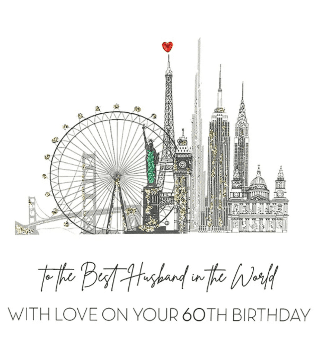Best Husband in the World with Love on your 60th card