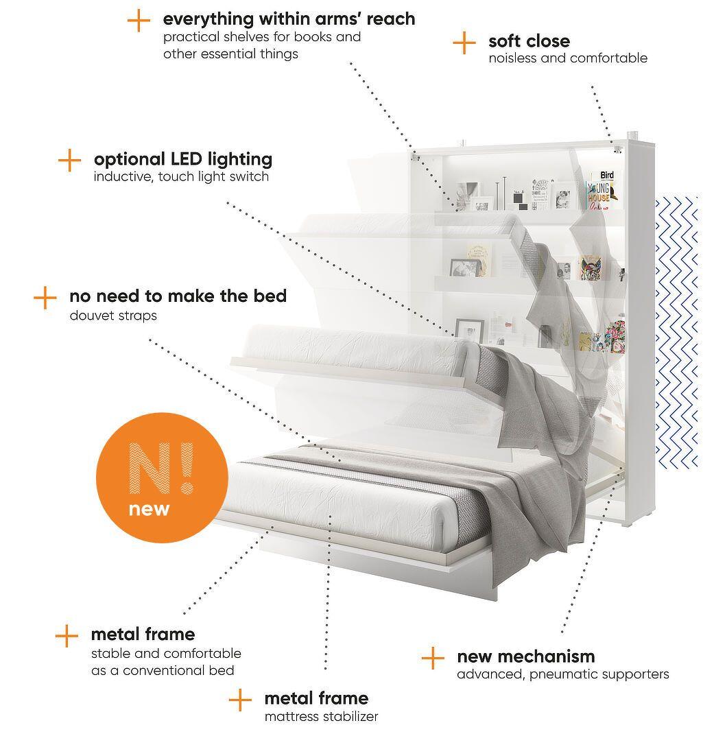 BC-06 Horizontal Wall Bed Concept 90cm Murphy Bed