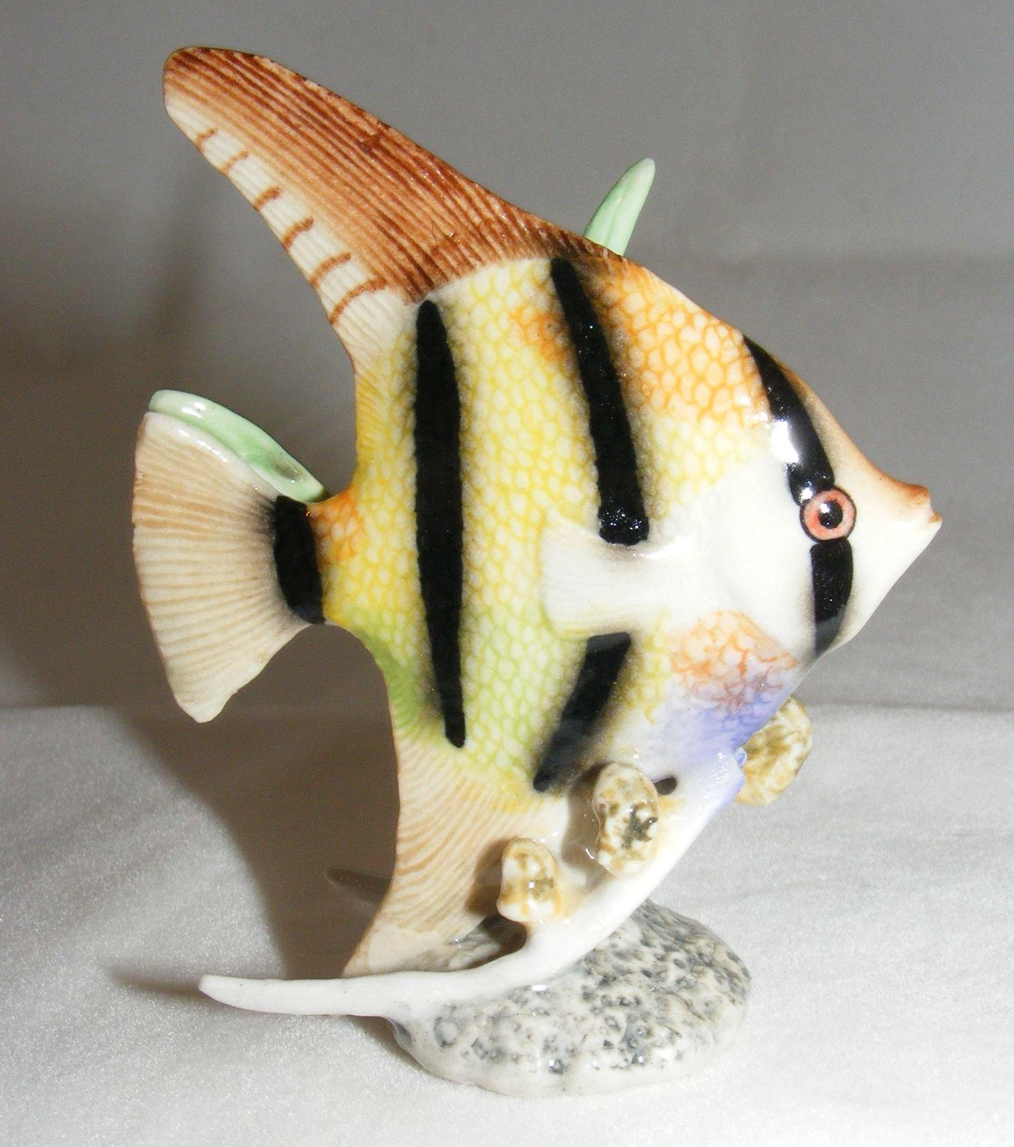 Northern Rose Miniature Porcelain Animal Figure Angel Fish with Sea ...