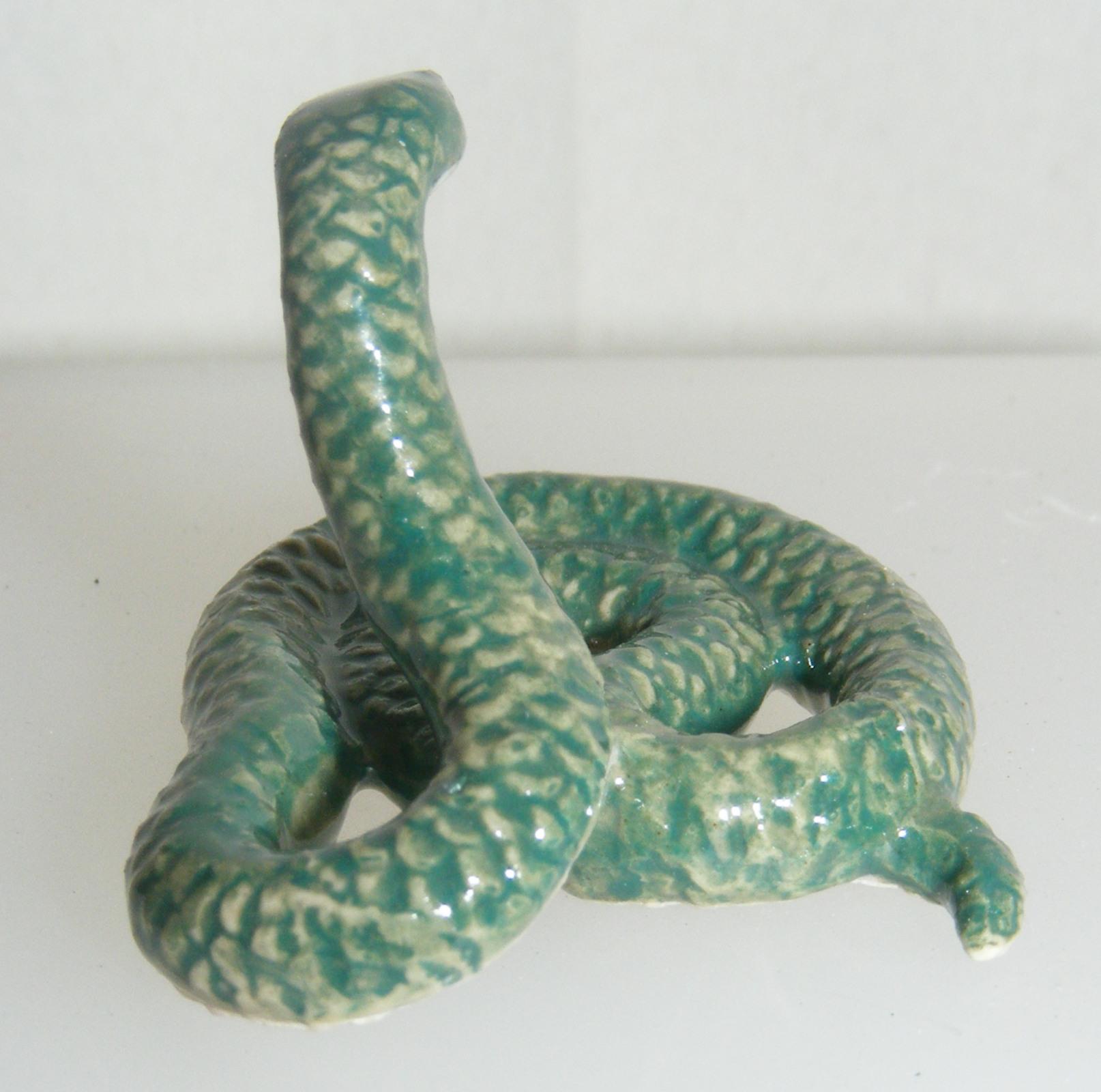 Klima Miniature Porcelain Animal Figure Green Snake Coiled Head Rearing ...