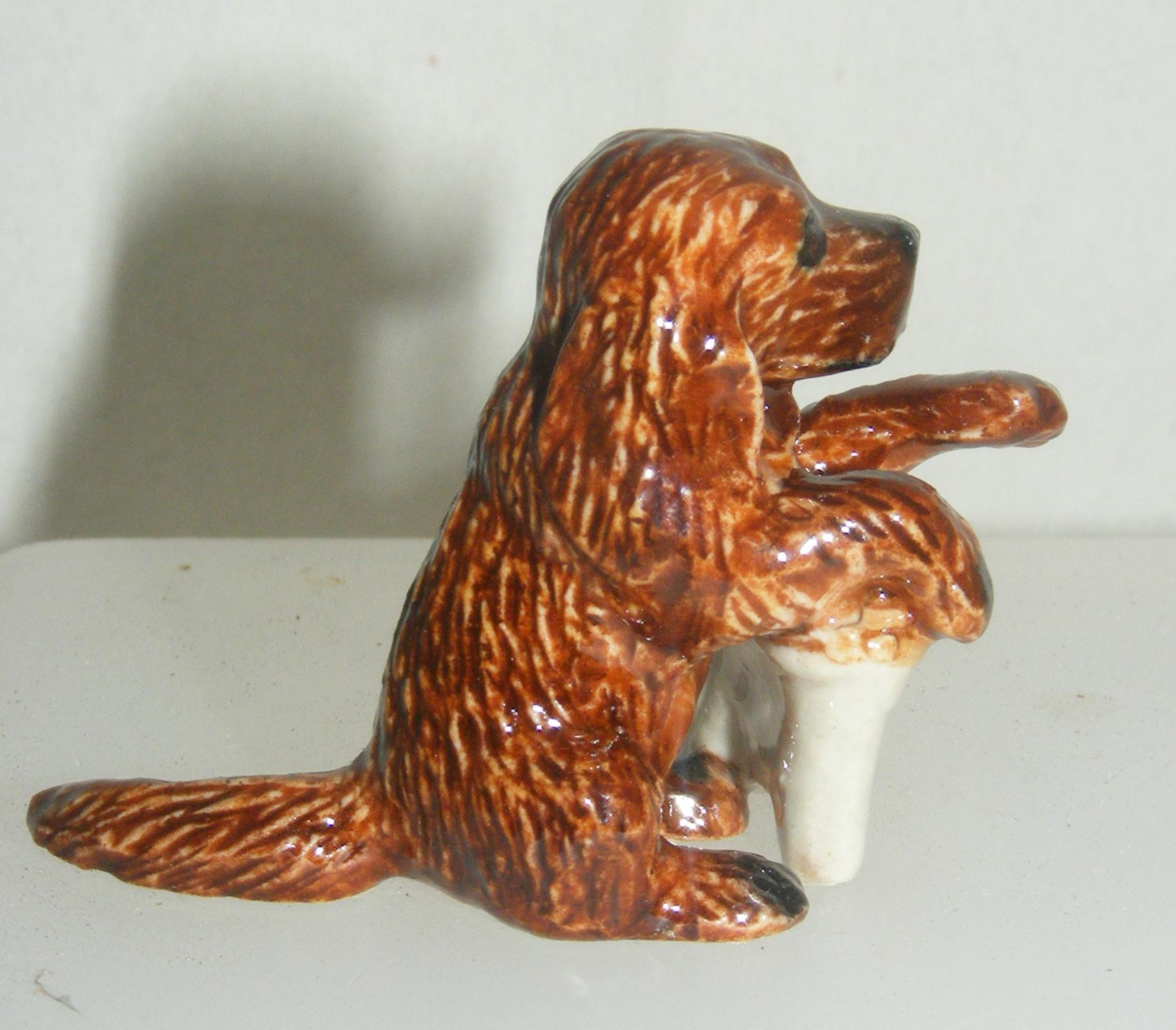Klima Miniature Porcelain Animal CockerSpaniel Puppy with Checked Shoe K519