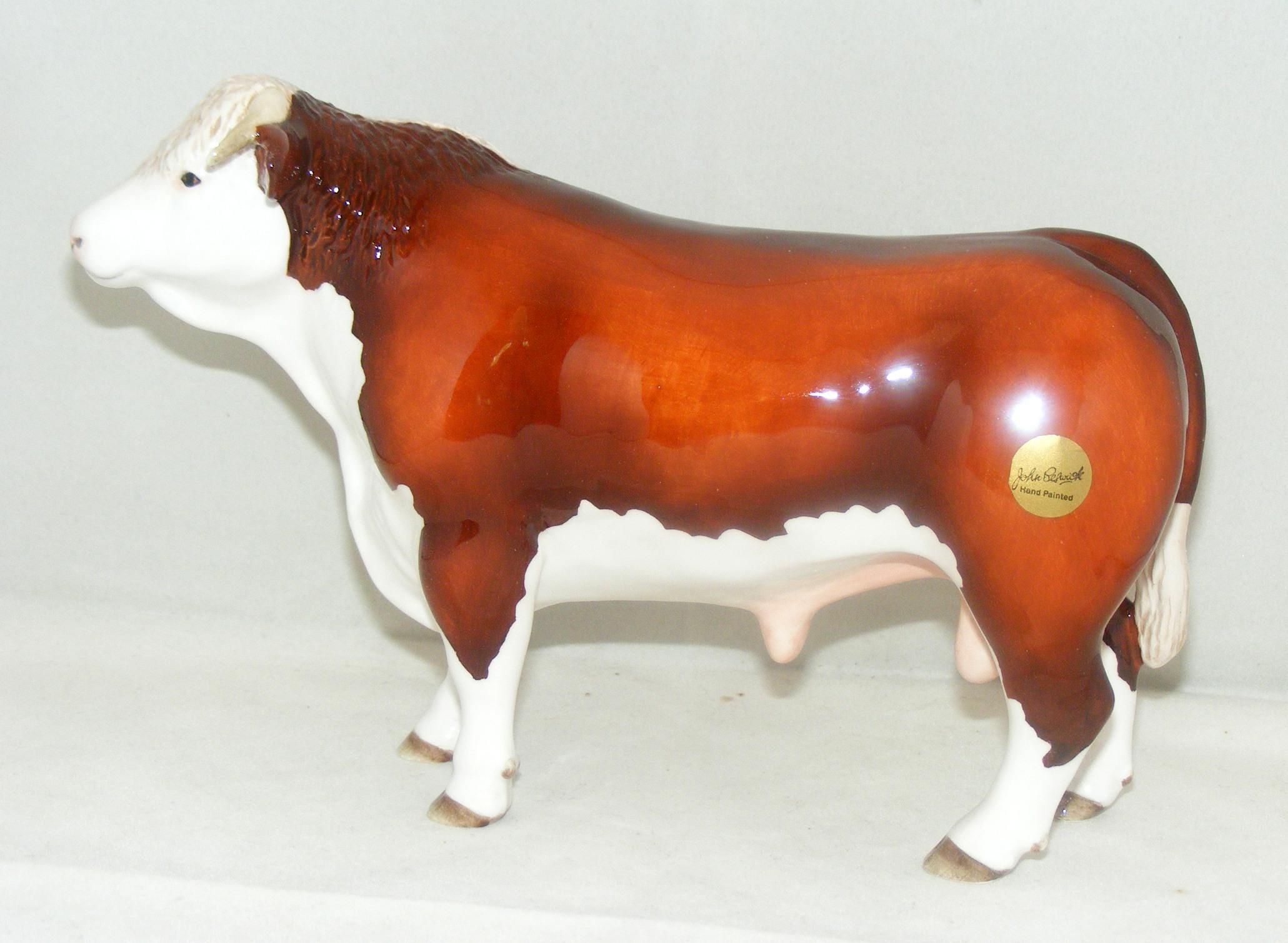 John Beswick Animal Figure Hereford Bull Horned JBF88
