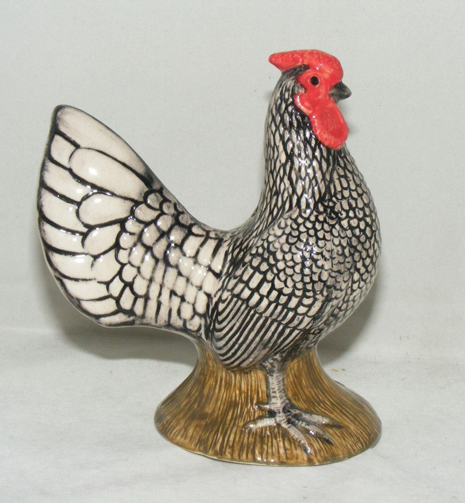 Quail Ceramics Animal Figure Silver Sebright Cockerel 807