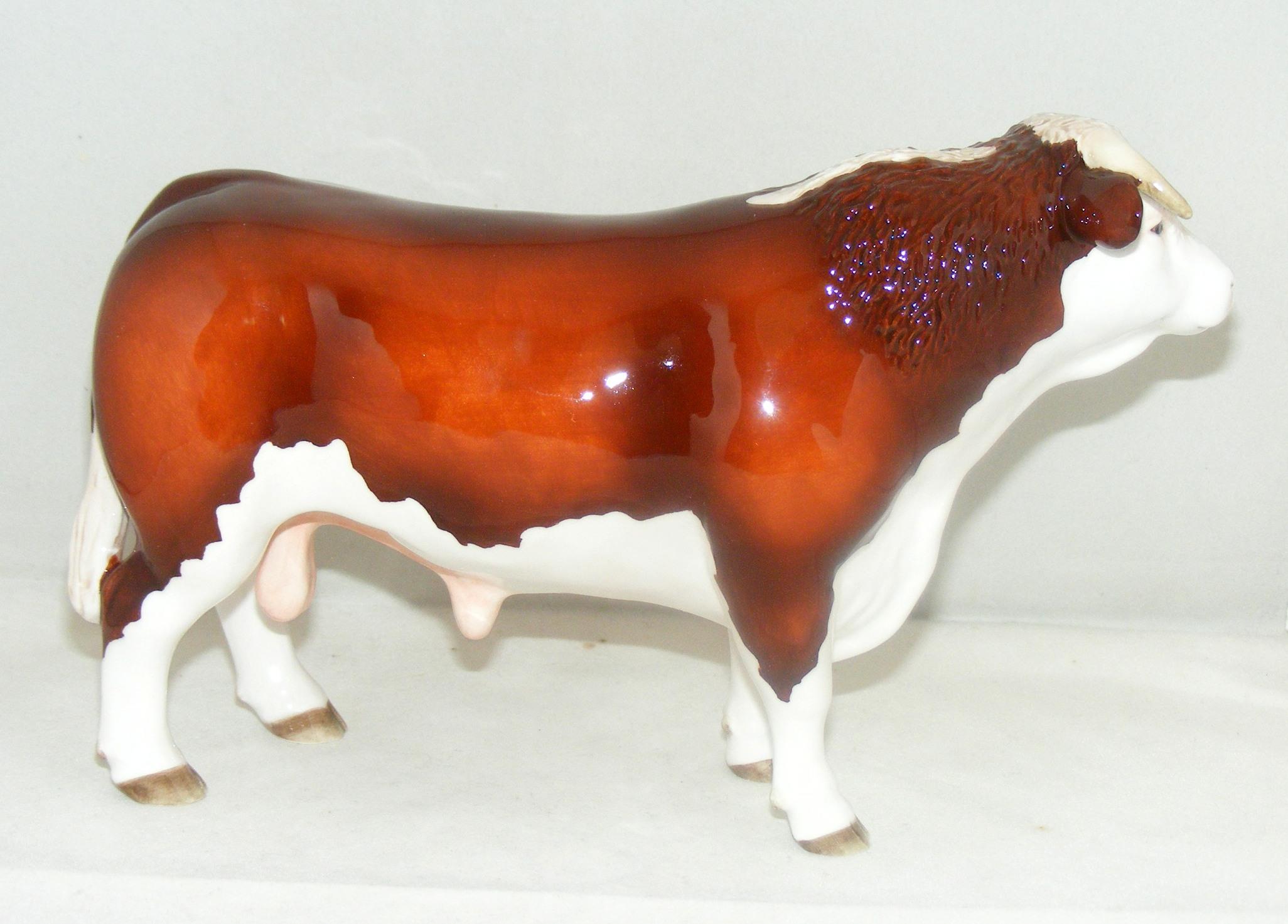 John Beswick Animal Figure Hereford Bull Horned JBF88