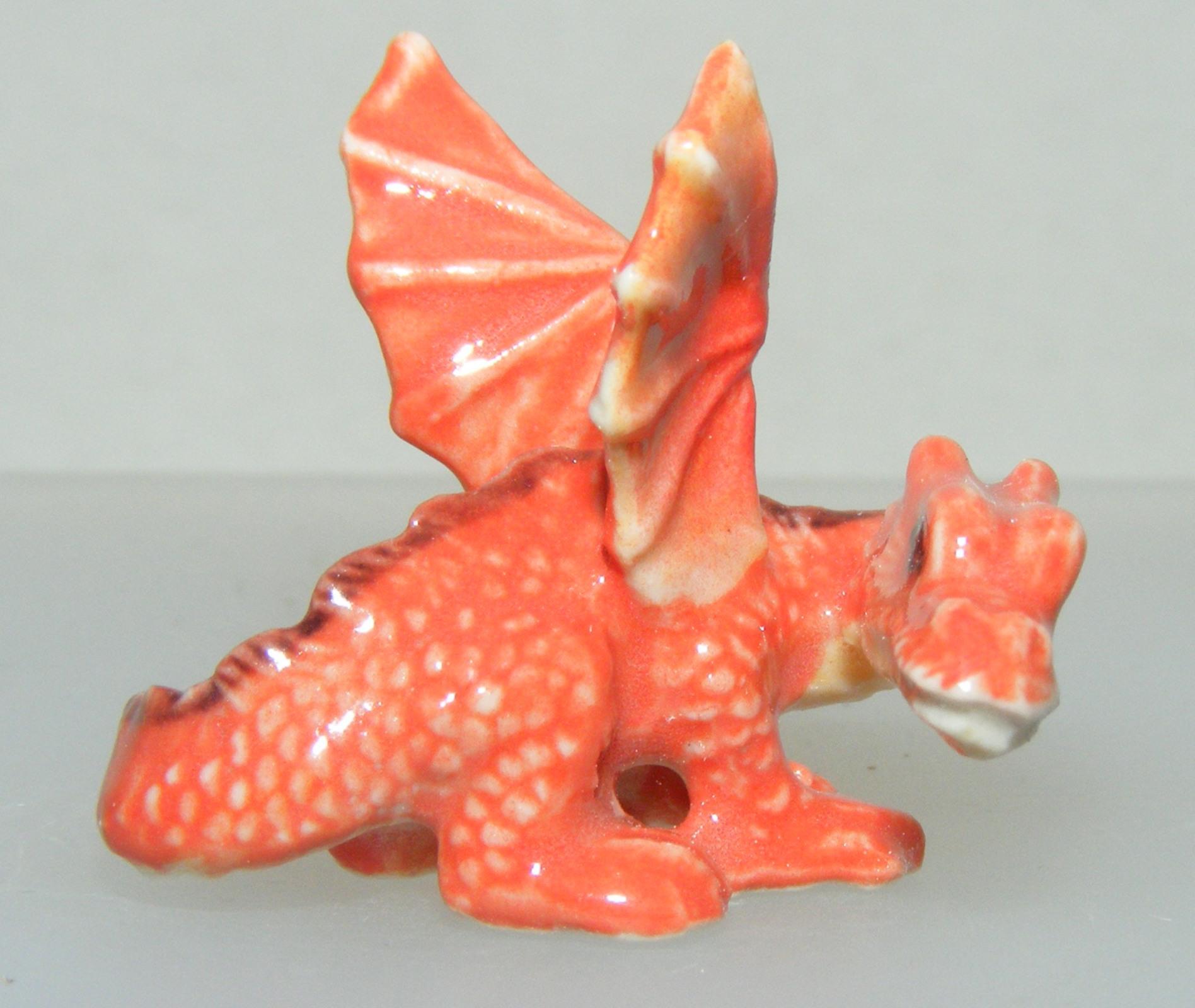 Klima Miniature Porcelain Animal Mini Red Dragon Curled X729