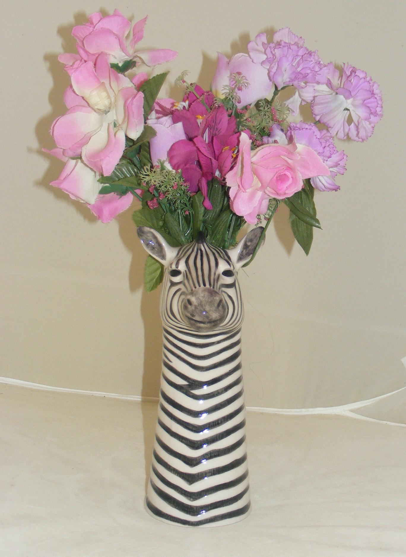 Quail Ceramics Zebra Flower Vase Medium 842