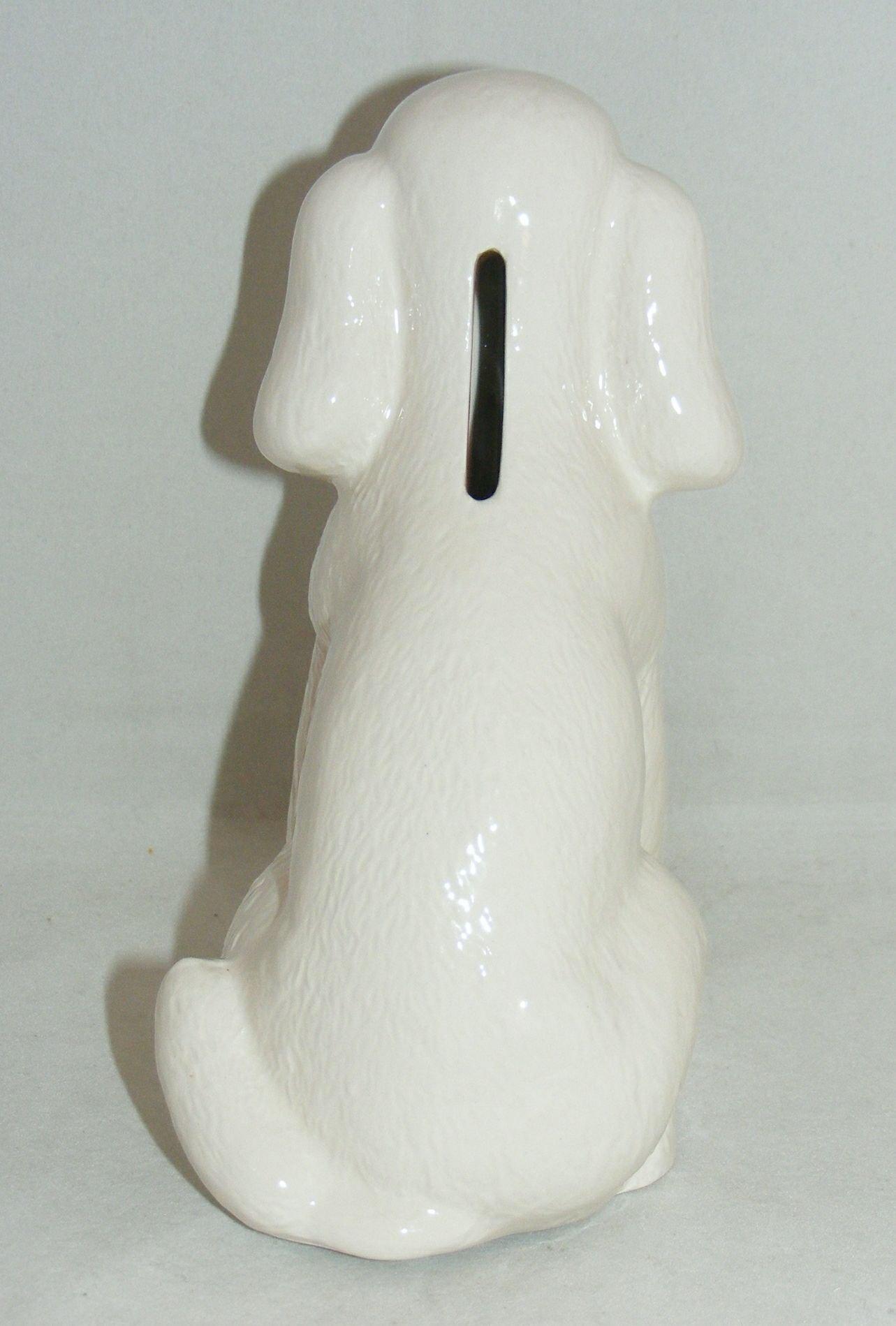 Quail Ceramics White Poodle Money Box