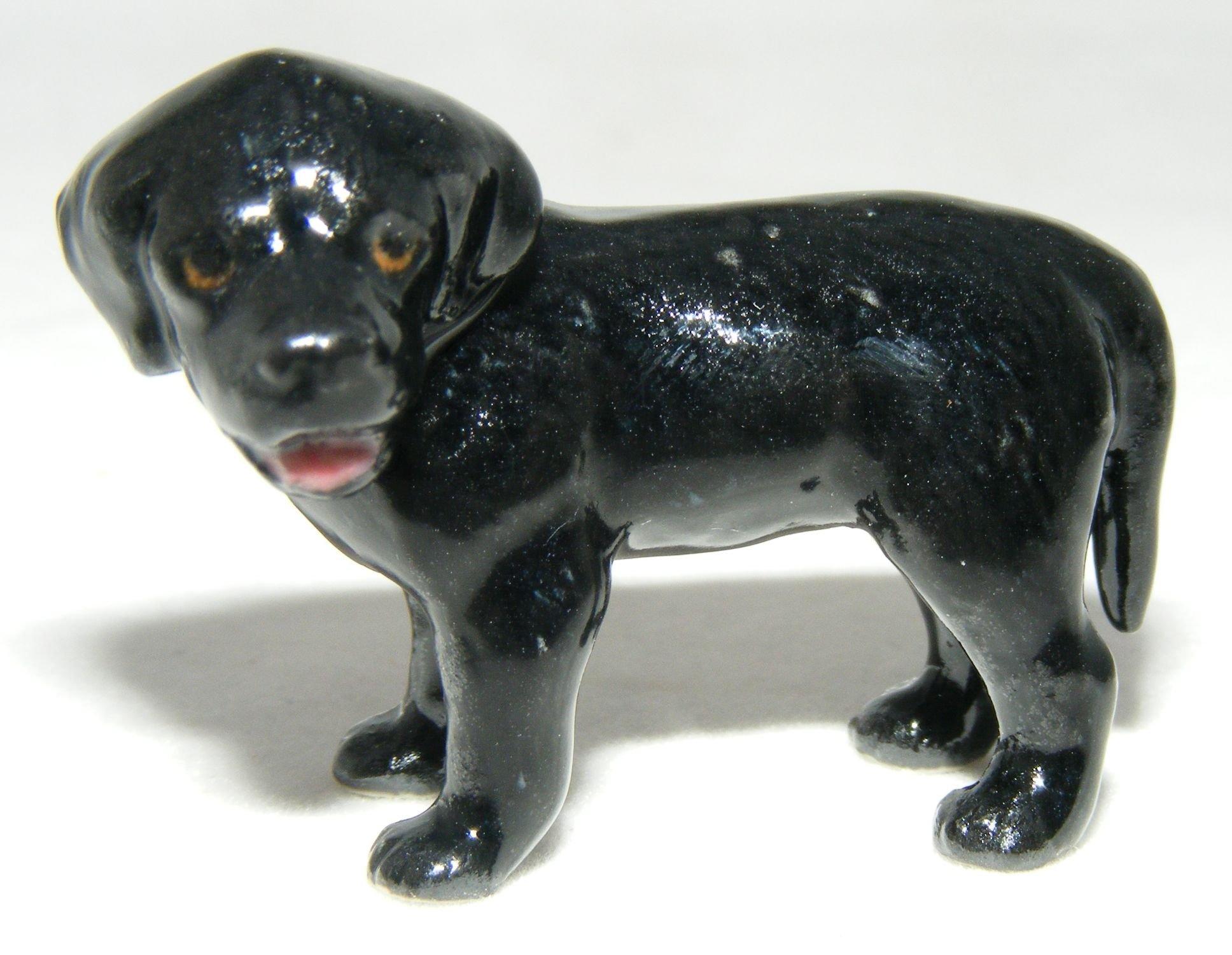 Northern Rose Miniature Porcelain Animal Figure Black Labrador Puppy R117