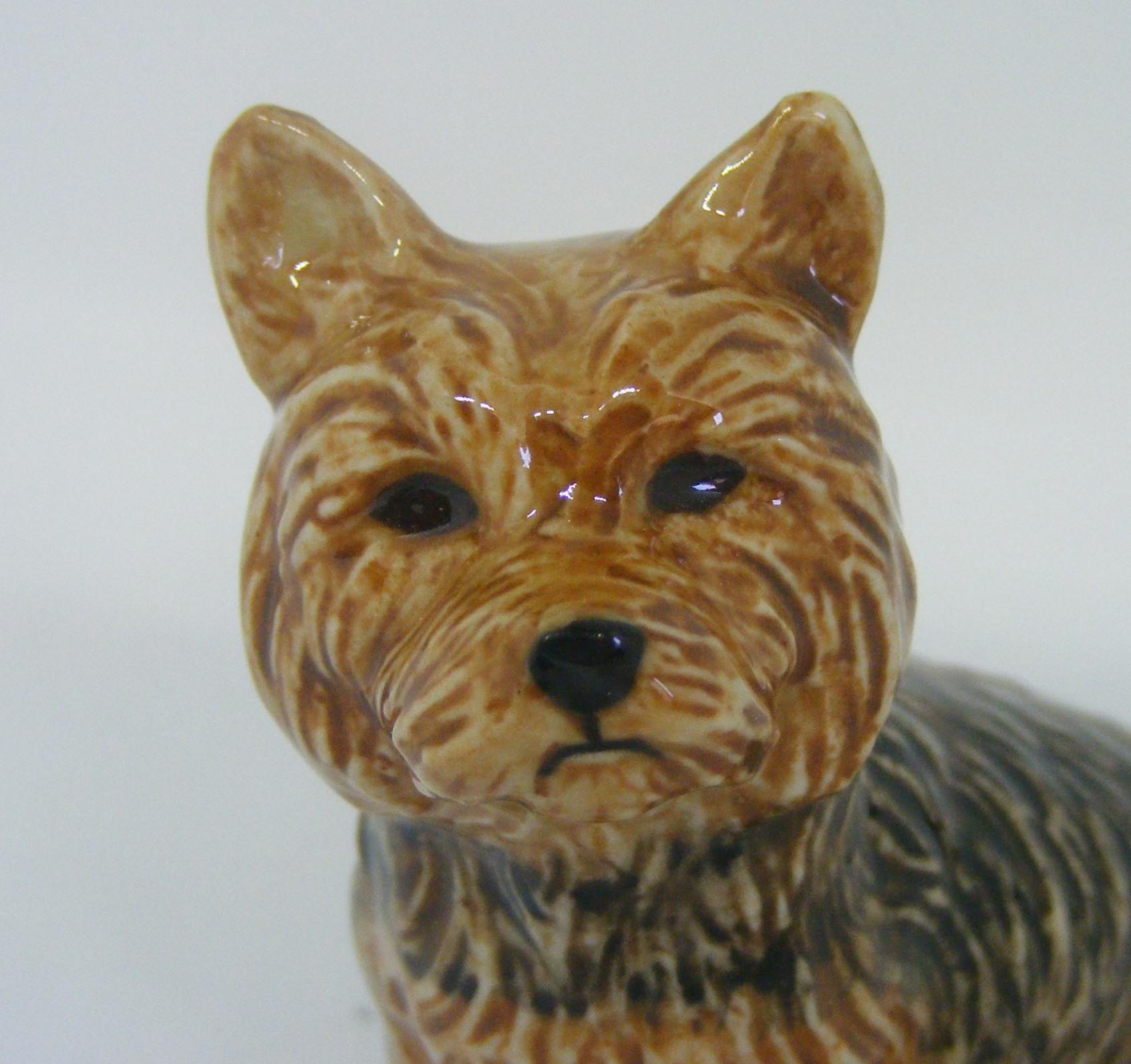 Quail Ceramics Animal Figure Yorkshire Terrier Facing Left 10