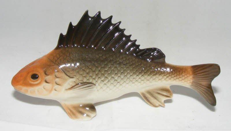 Lomonosov Russian Porcelain Animal Figure Fish Swimming (Grey/Orange)